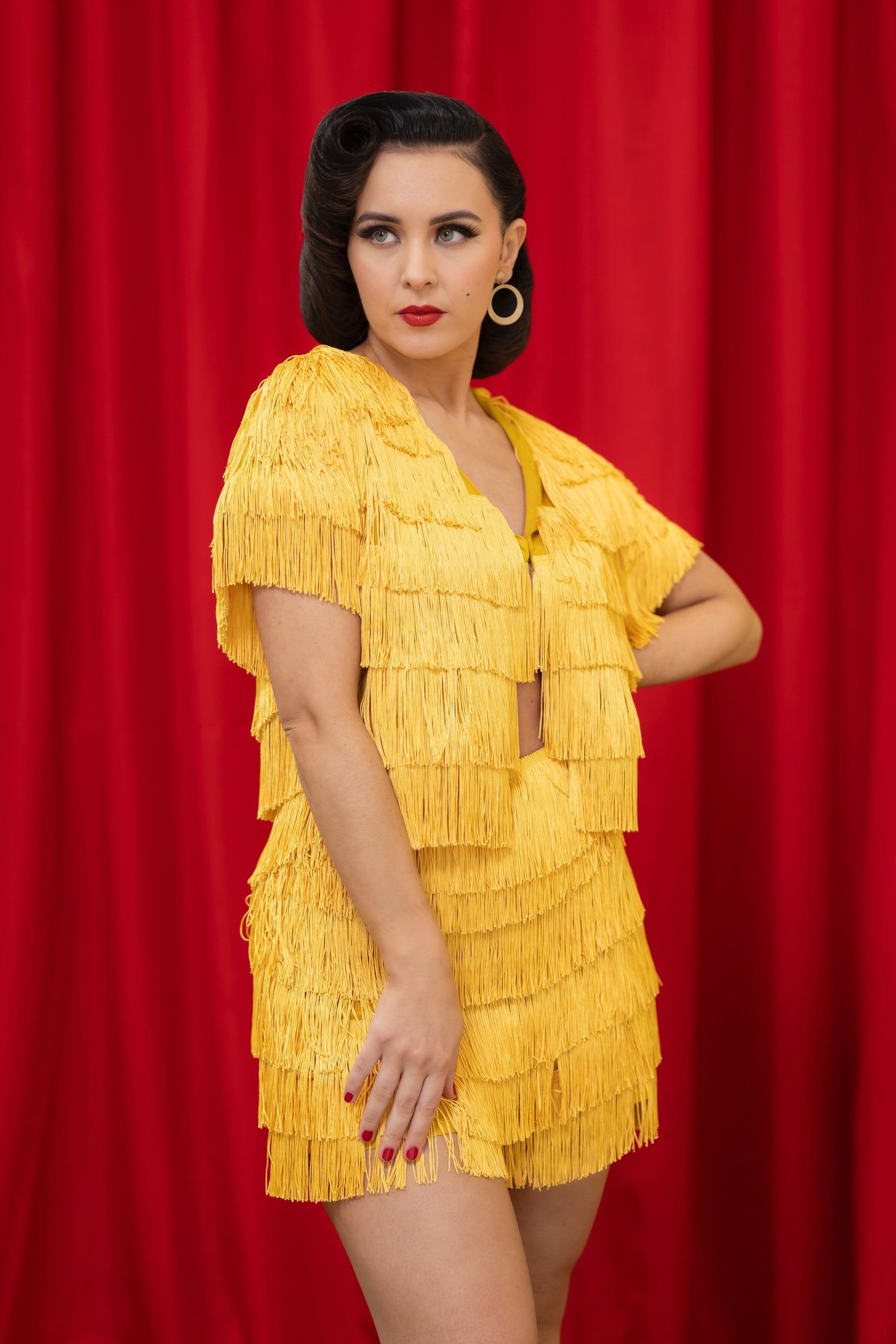 Shimmy Shimmy Fringe Set in Gold – LadySplendorClothing